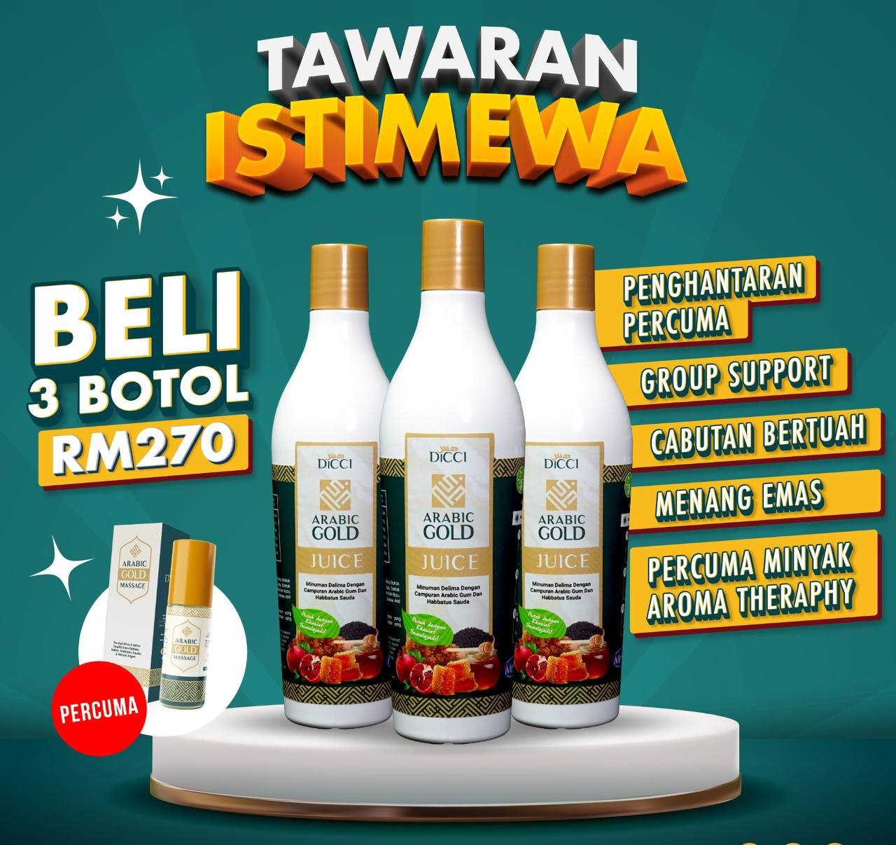 🔥PALING MURAH🔥JUS ARABIC GOLD, ARABIC GOLD JUICE, PROMOSI JUS ARABIC ...