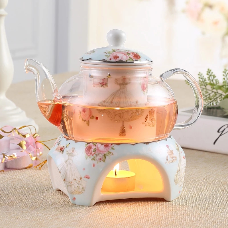 Porcelain English Tea Pot Set 4 Tea Set Cups Teapot Warmer Filter ...