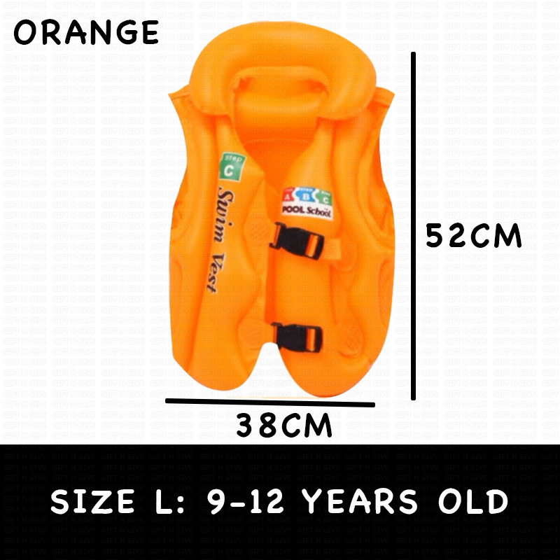 Kids Swimming Life Vest Jacket Inflatable Swimsuit Floatable Swim Pool ...