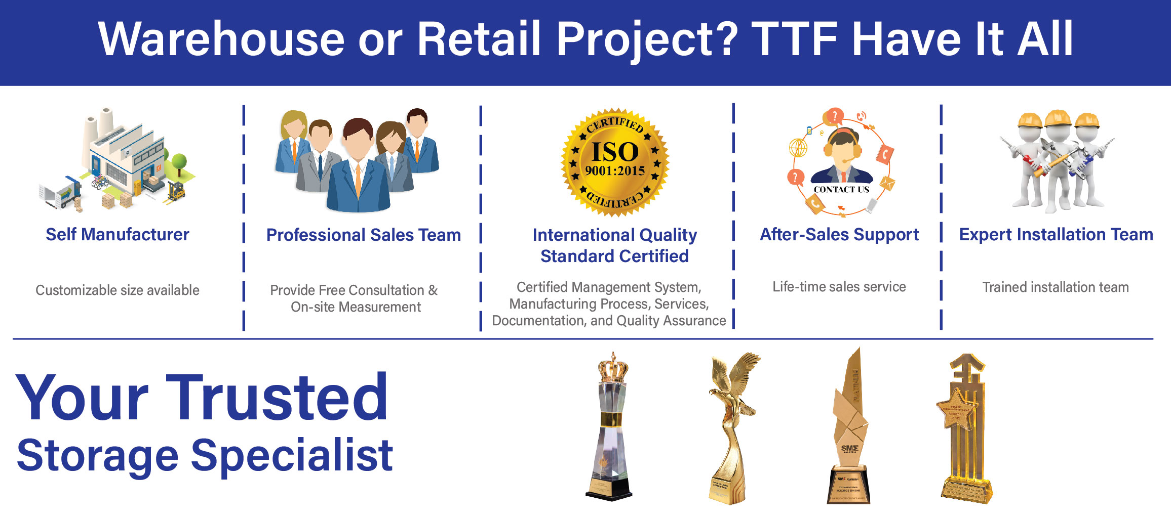 TTF Rack™️ (IHB) Ideal Longspan Shelving Rack (H)150-210cm 12mmPlywood Medium Duty Rack 4 Levels ...