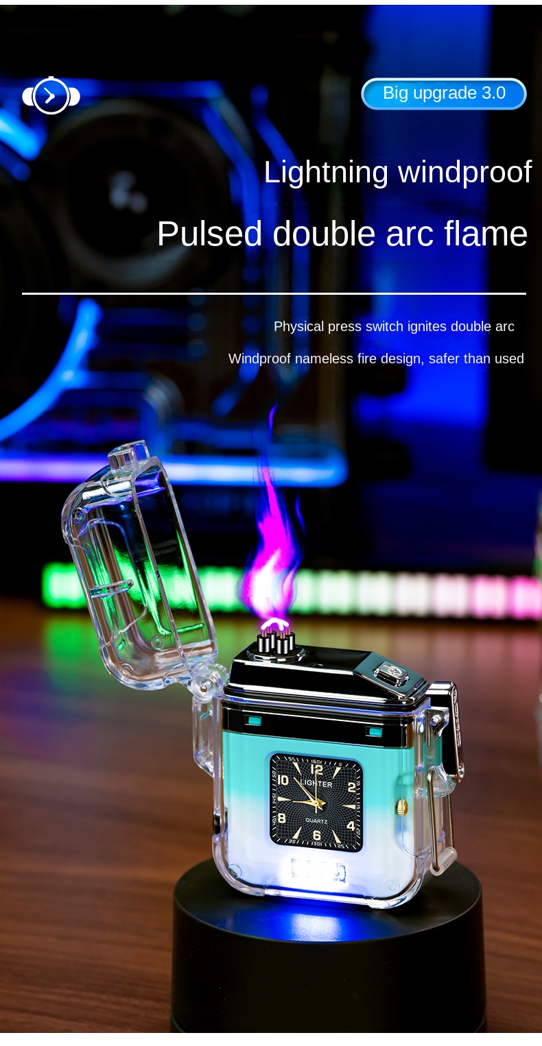 New Electric Lighter Pulse Plasma | IP56 Waterproof Windproof | LED ...