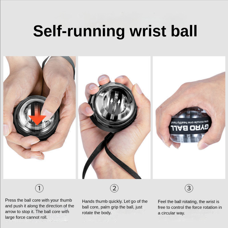 Gyro Ball Gyroscope LED Wrist Ball Power Gym Training Exercise Tool ...