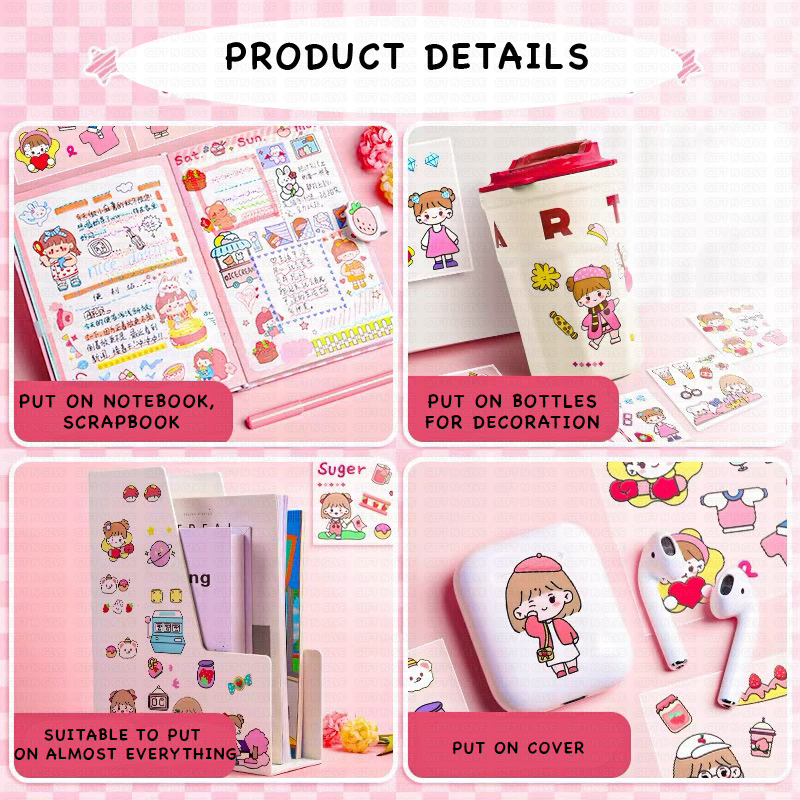 100PCS DIY Cute Sticker Cartoon Momo Stickers Box Set PET Waterproof ...