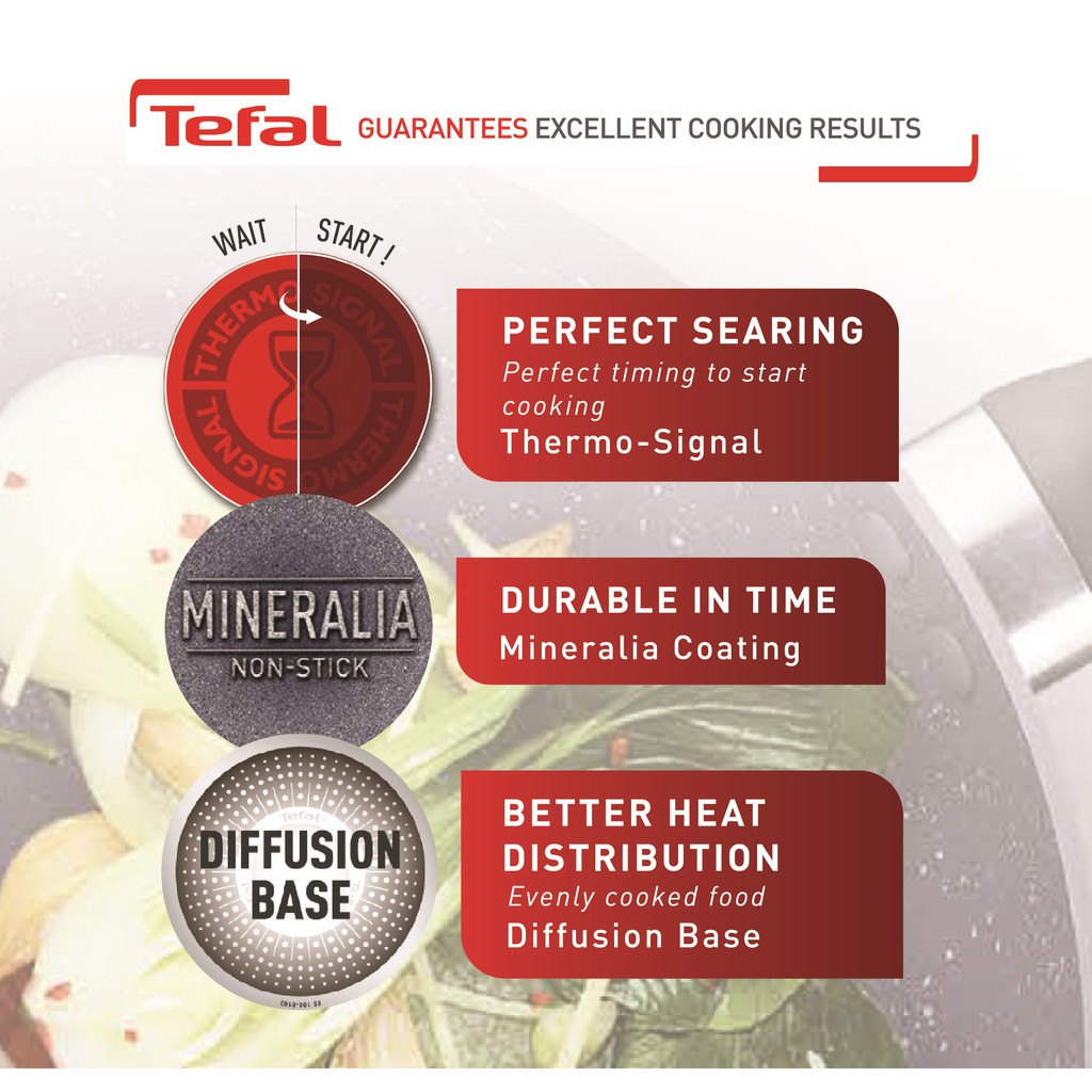 Tefal Natura Deep Frypan 28cm (Mineralia Non-stick coating, Thermo-signal, Non-induction) B22666 ...