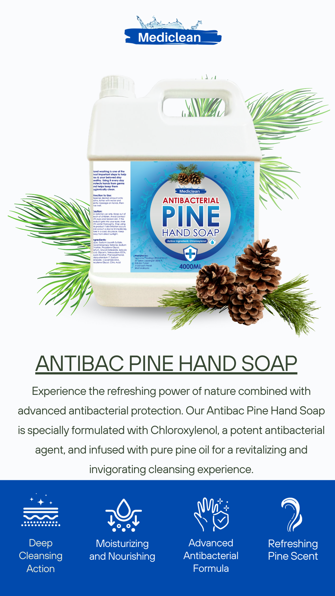 Mediclean Antibac Hand Wash Soap 4L | Shopee Malaysia