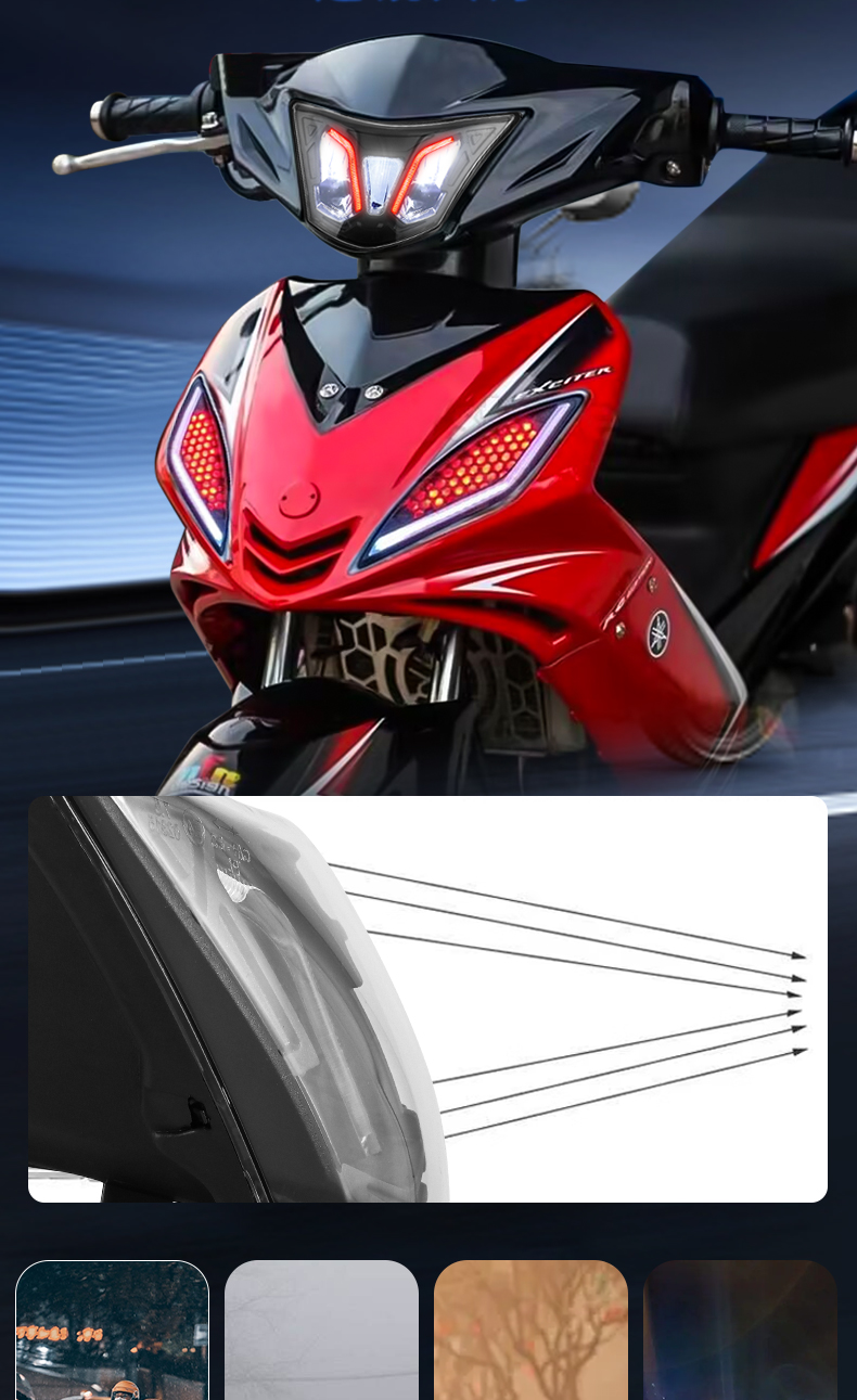 New LED Head lamp LC135 V1 LC V1 Mata Gaban 7 Colors Pilot Lamp Signal Light LC 135 Lampu Dada ...