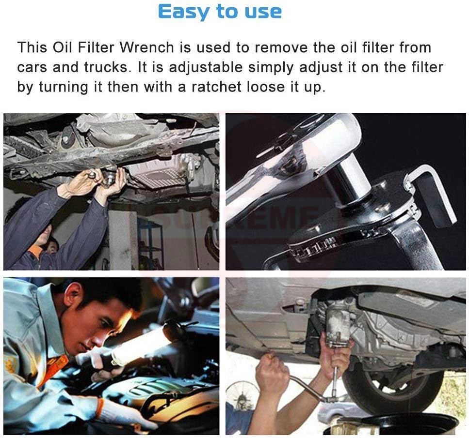 S2U 3 Jaw Two Way Adjustable Oil Filter Opener 1/2 Socket Wrench Tool ...