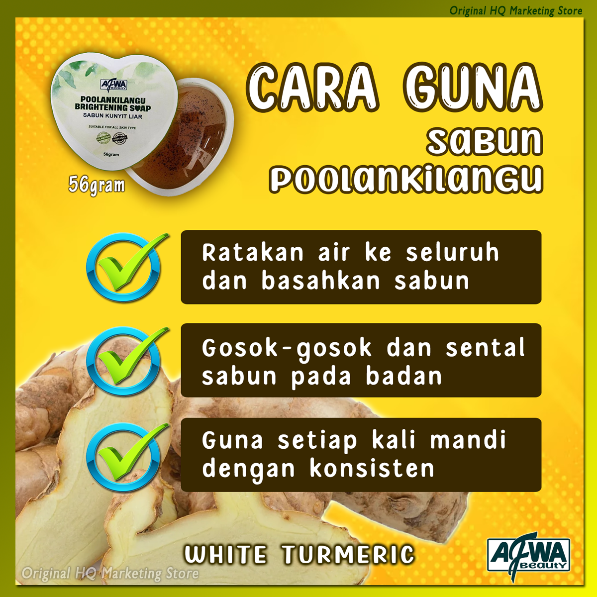 Sabun Poolangkilangu 56gram Kunyit Putih White Turmeric Soap ...