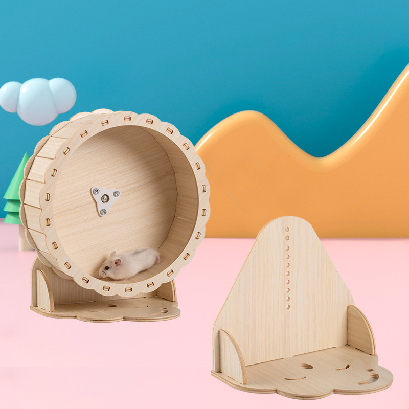 Hamster Small Pets Wooden Running Wheel Hamster Exercise Sports Roller ...