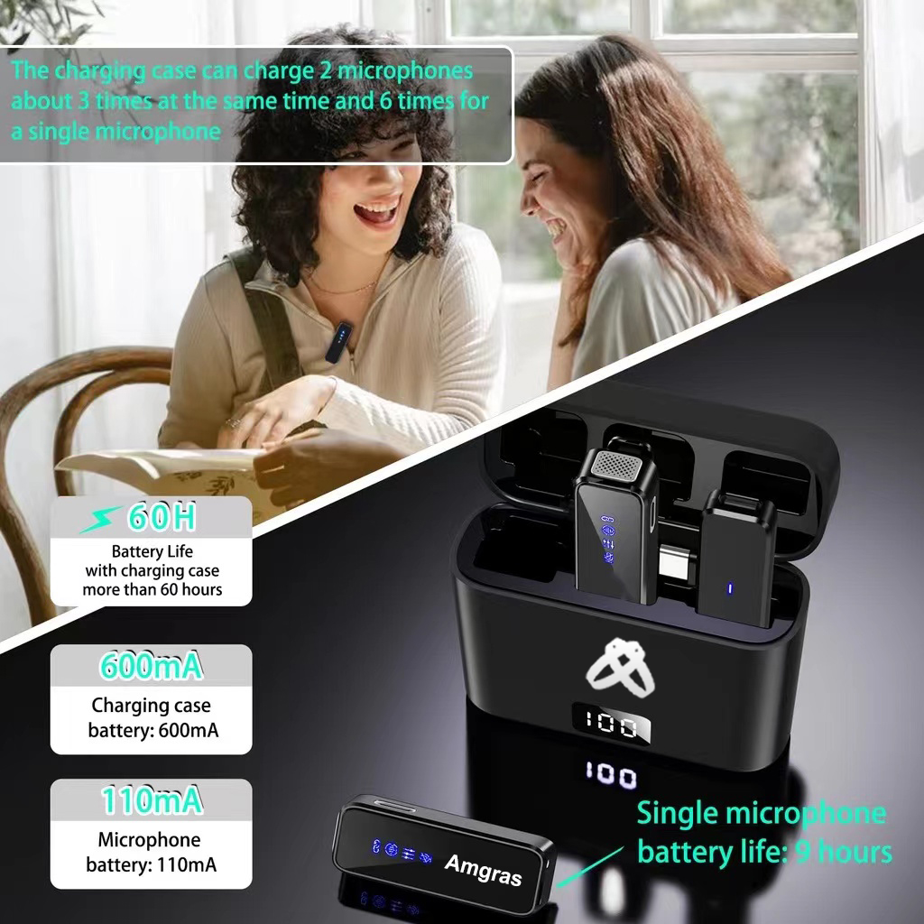 Amgras SoundMeta III Pro ANC Wireless Lavalier Microphone With ANC ...