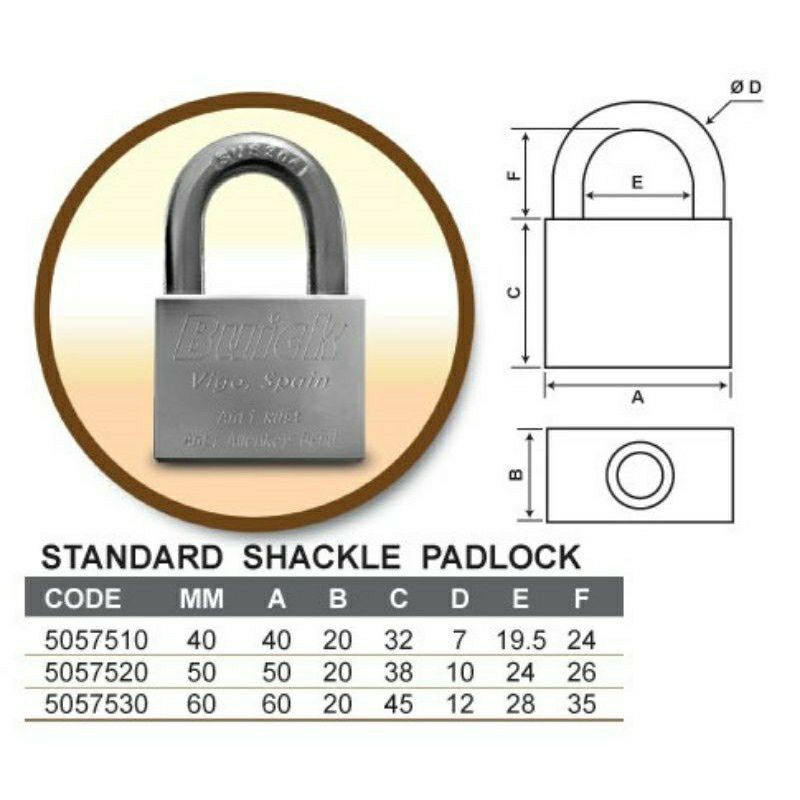 BUICK NIETZ ANTI-RUST HEAVY DUTY PADLOCK SHACKLE [LIFE TIME ANTI-RUST ...