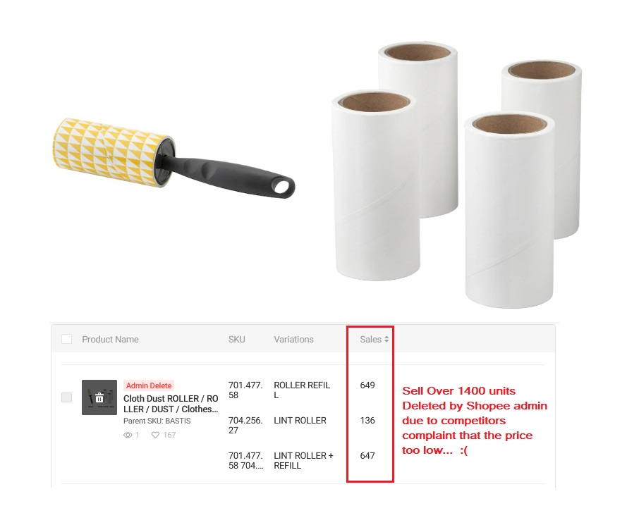 IKEA BASTIS LINT ROLLER / ROLLER LINT / DUST / DEBU / HABUK / GREY ...