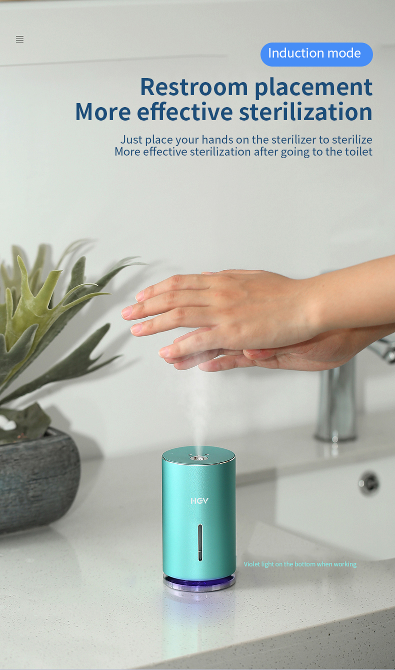 HGV Sterilization Humidifier Wireless 150ML Smart Induction Infrared ...