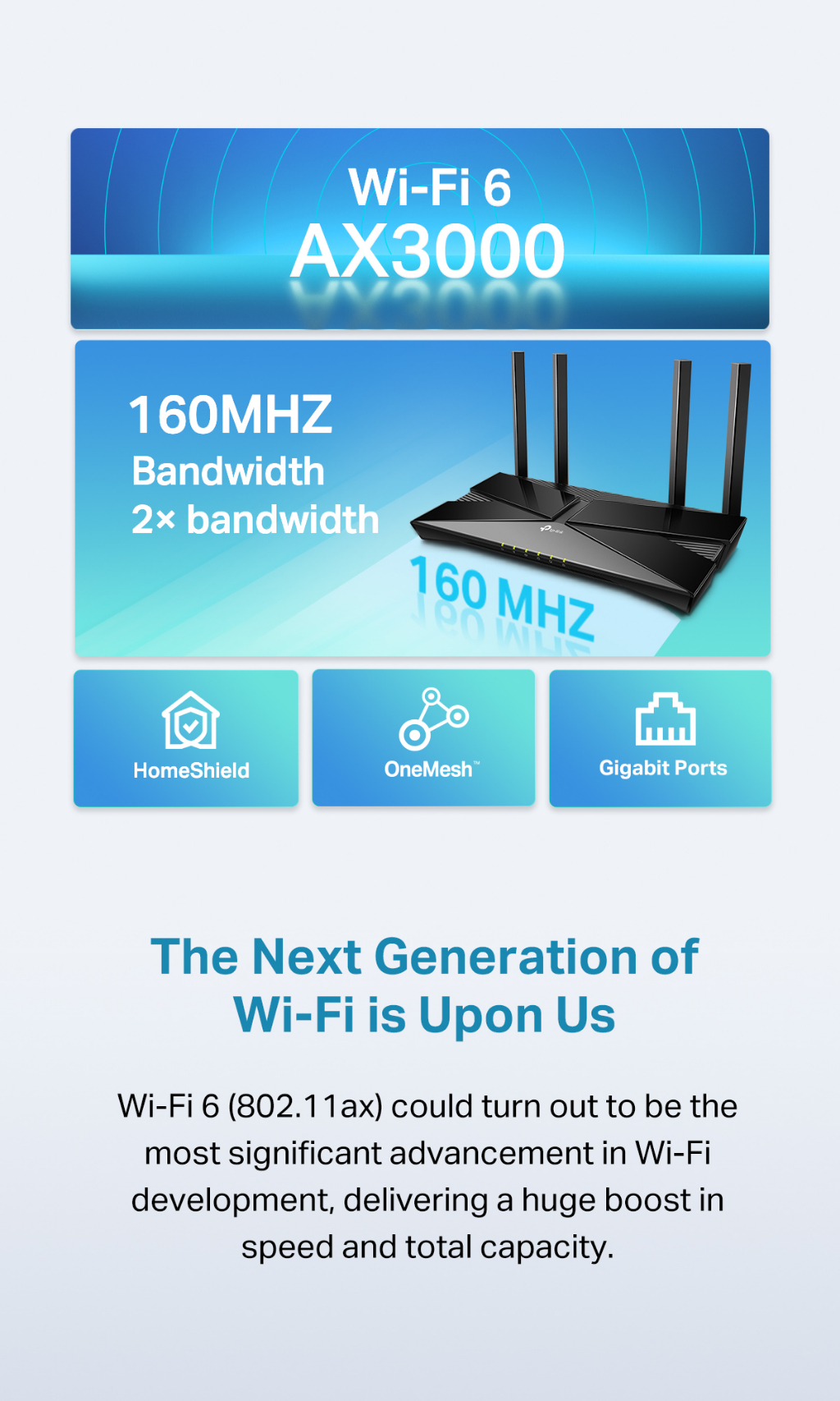 TP-Link Archer AX53 Wi-Fi 6 Router Dual Band Gigabit AX3000 High Power ...