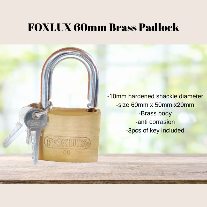 FOXLUX Brass Padlock 60mm SLOCK 60mm Brass Padlock Anti Corrasion ...