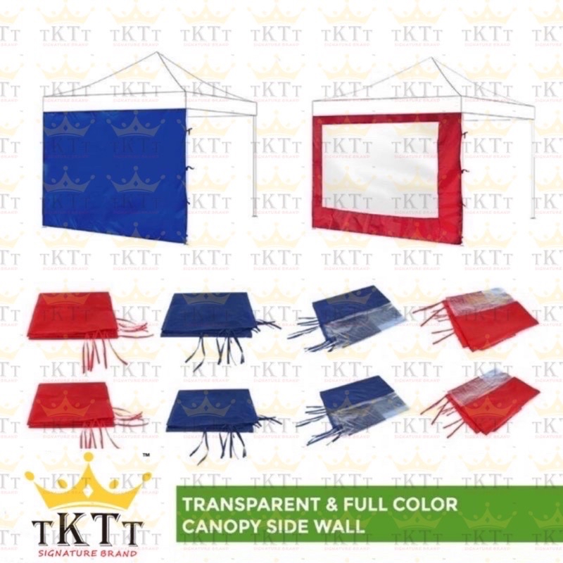 TKTT Canopy Side Wall Foldable Tent Side Cover Transparent Full Side ...