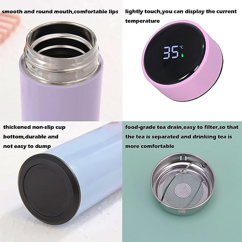 𝗛𝗢𝗧 / 𝗖𝗢𝗟𝗗 𝗨𝗦𝗘 》500ml Smart LED Display Vacuum Thermal Flask Stainless ...