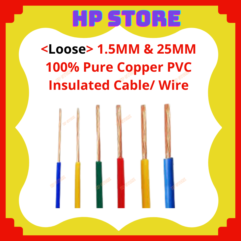 1.5mm & 2.5mm 100% Full Copper PVC Insulated AC Cable Wire 1.5mm & 2 ...