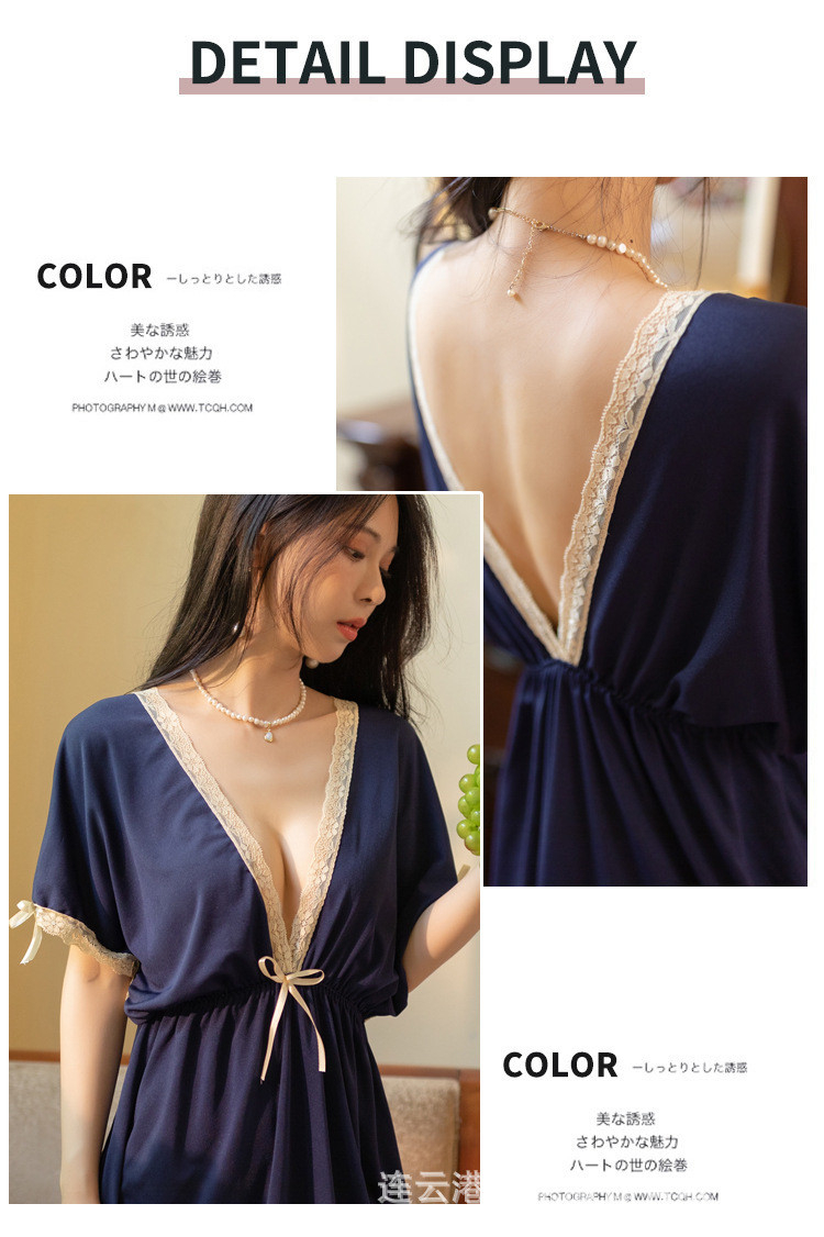 Deep-V Babydoll Dress Women Sleepwear Sexy Lingerie Baju Tidur Seksi Wanita MS801 (4 Color ...