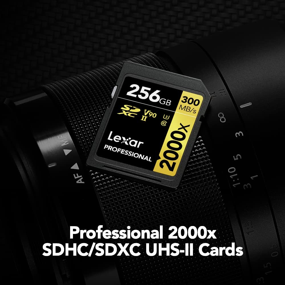 Lexar Professional 2000X 64GB, 128GB 256GB SDHC SDXC UHS-II Memory SD ...