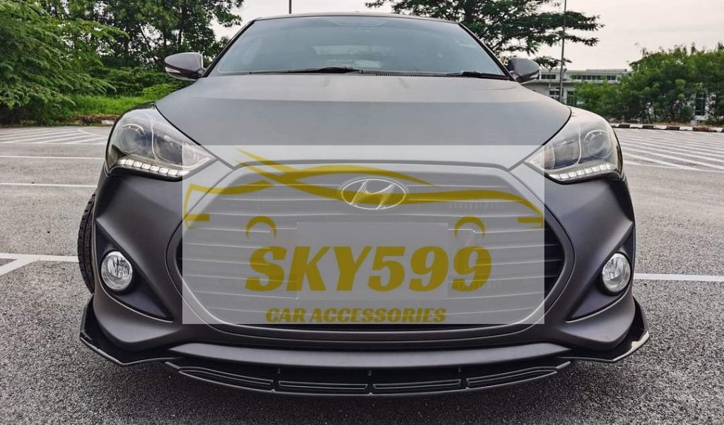 Hyundai Veloster Front Bumper Diffuser Lip Wrap Angle Splitters Black ...
