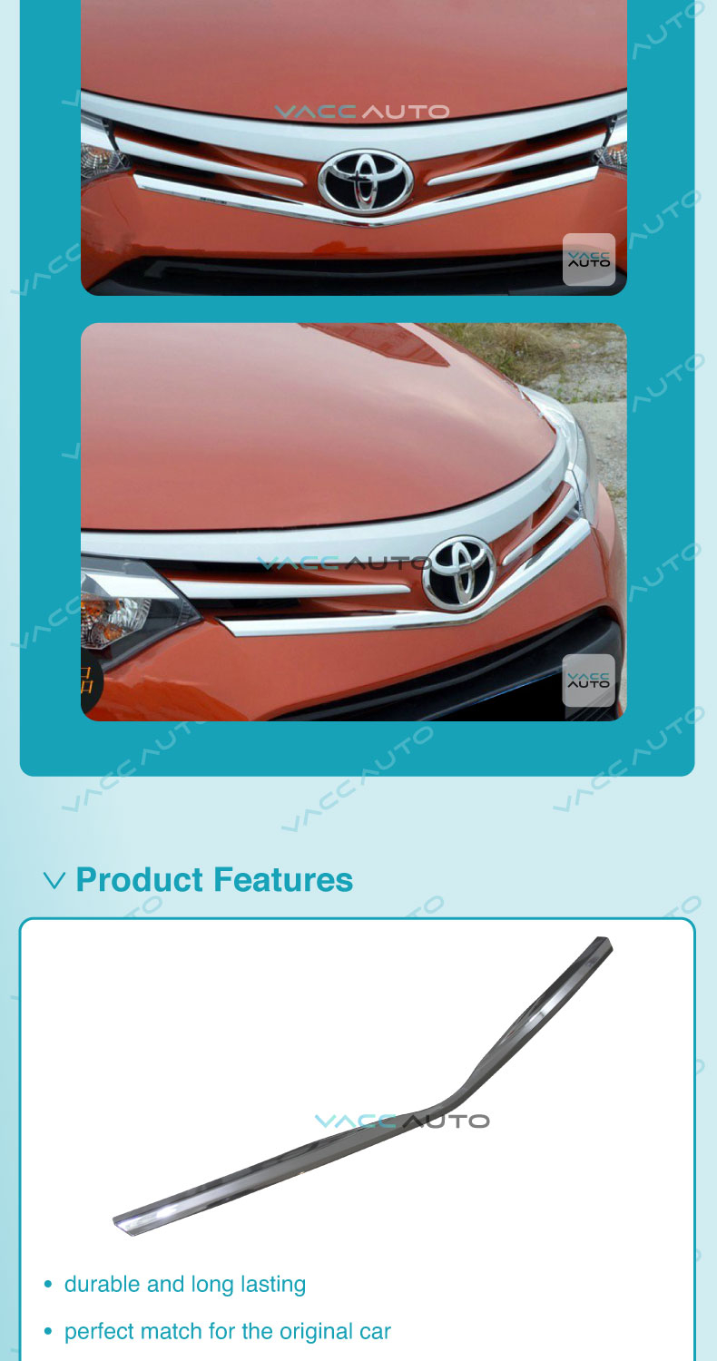 Toyota Vios (3rd Gen) Lower Front Grill Chrome V Front Bumper Middle ...