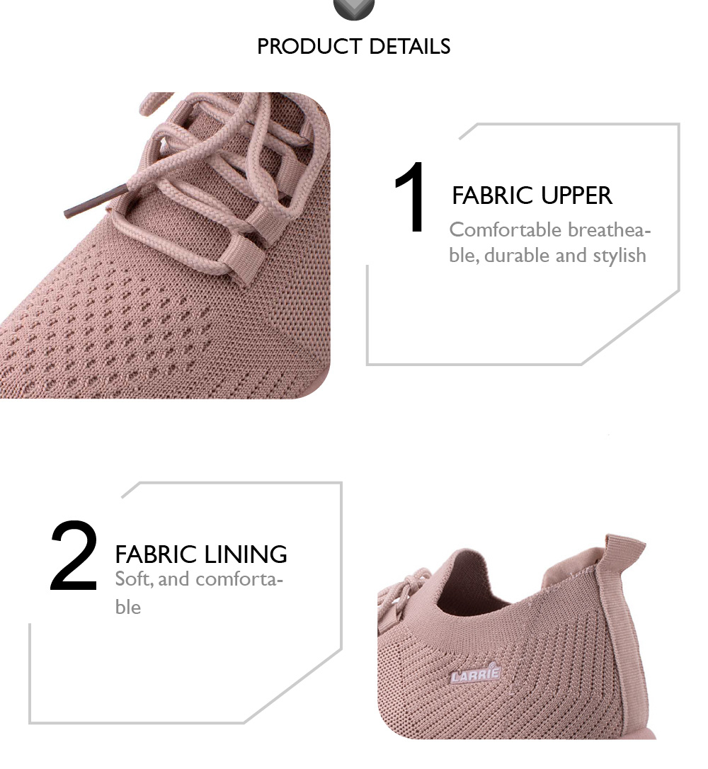 LARRIE Kasut Perempuan Pink Lace Up Fit Delicate Sneakers - L62222 ...
