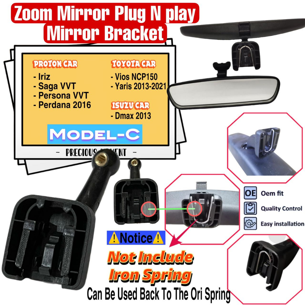 (Blue Mirror) ZOOM ENGINEERING MONACO MIRROR Centre mirror Rear view ...