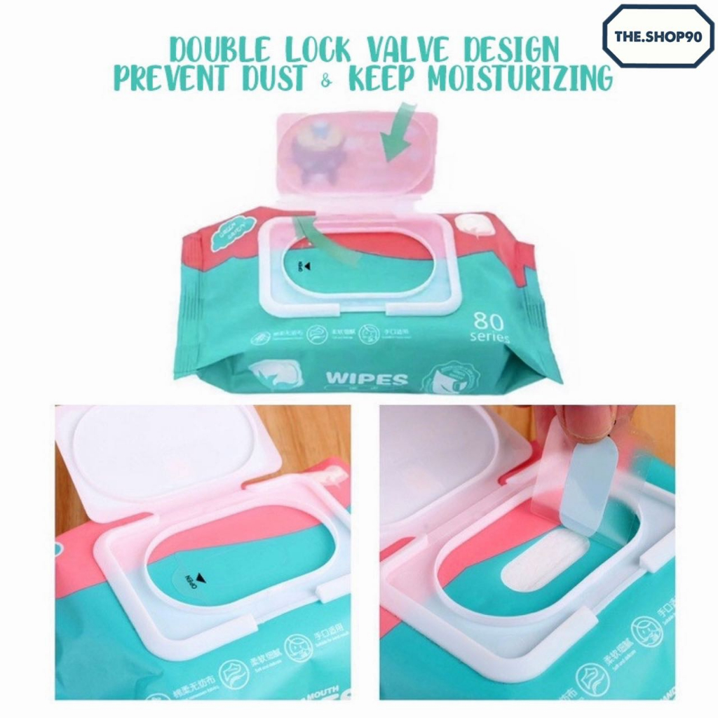 [80 Pcs] Portable Premium Baby Wet Wipes Tissue Alcohol Free Wet Tissue ...