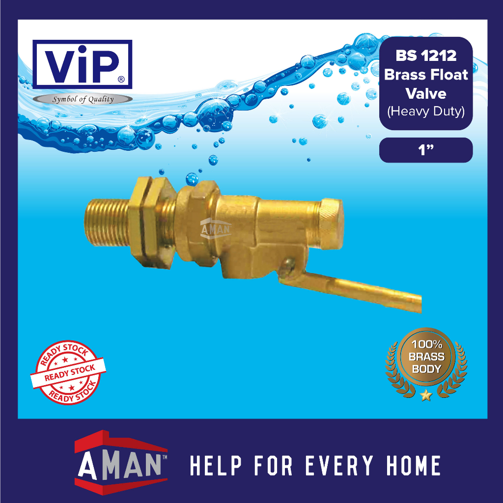 ViP 1" Heavy Duty Brass Float Valve No Include Float Ball Injap ...
