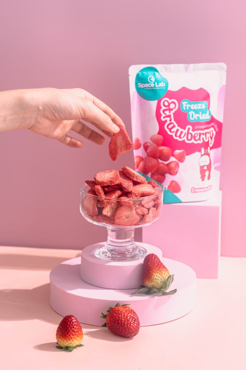 Space Lab 草莓干/粒 Freeze Dried Strawberry 26g fruits healthy snack food ...