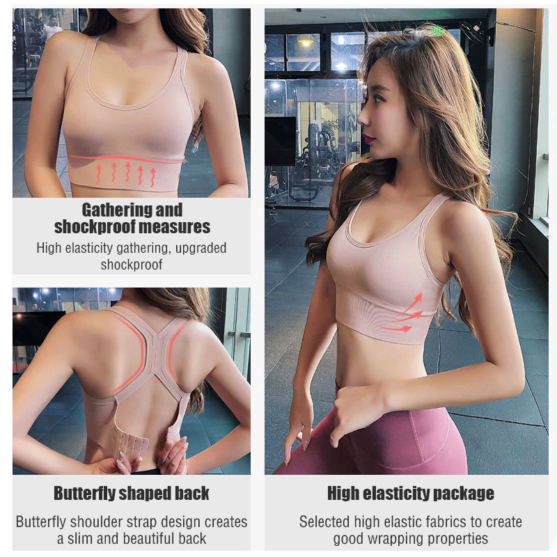 Sport Bra Women Workout Bras comfort Outerwear Cross Shoulder Straps Shockproof Fitness ...