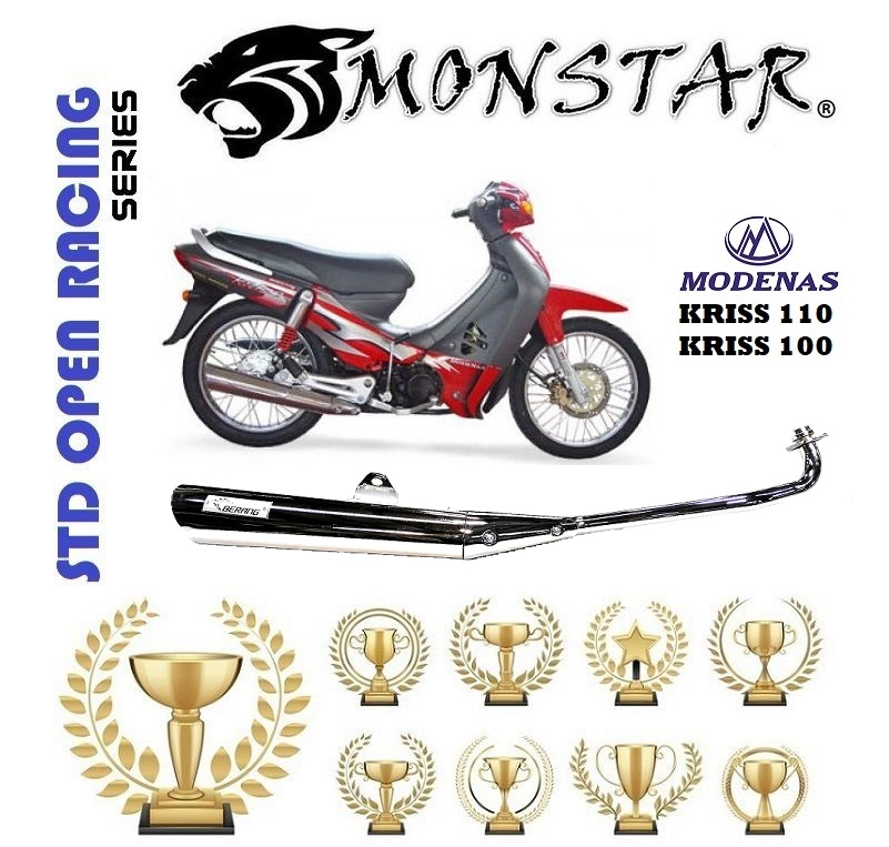 KRISS 100 110 Ekzos Std Racing Open kriss100 kriss110 Exhaust exzos EPOWER BERANG Modenas ...