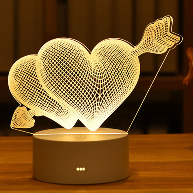 𝐃𝐄𝐓𝐀𝐂𝐇𝐀𝐁𝐋𝐄 3D LED Light Creative USB Night Lamps Table Lamp Bed Side ...