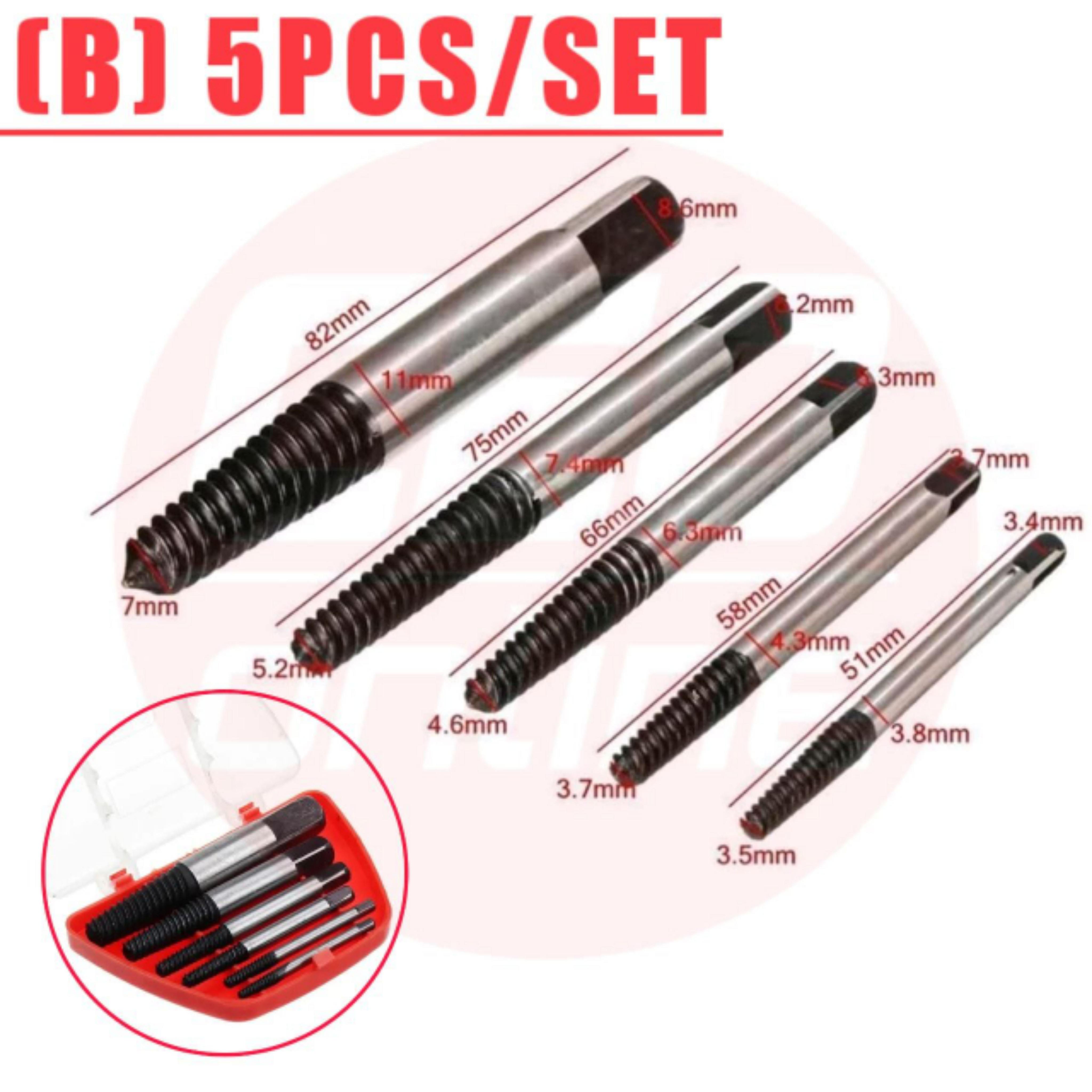 CEO 🇲🇾 5Pcs Tap Faucet Valve Screw Extractor Center Drill Bits Guide ...