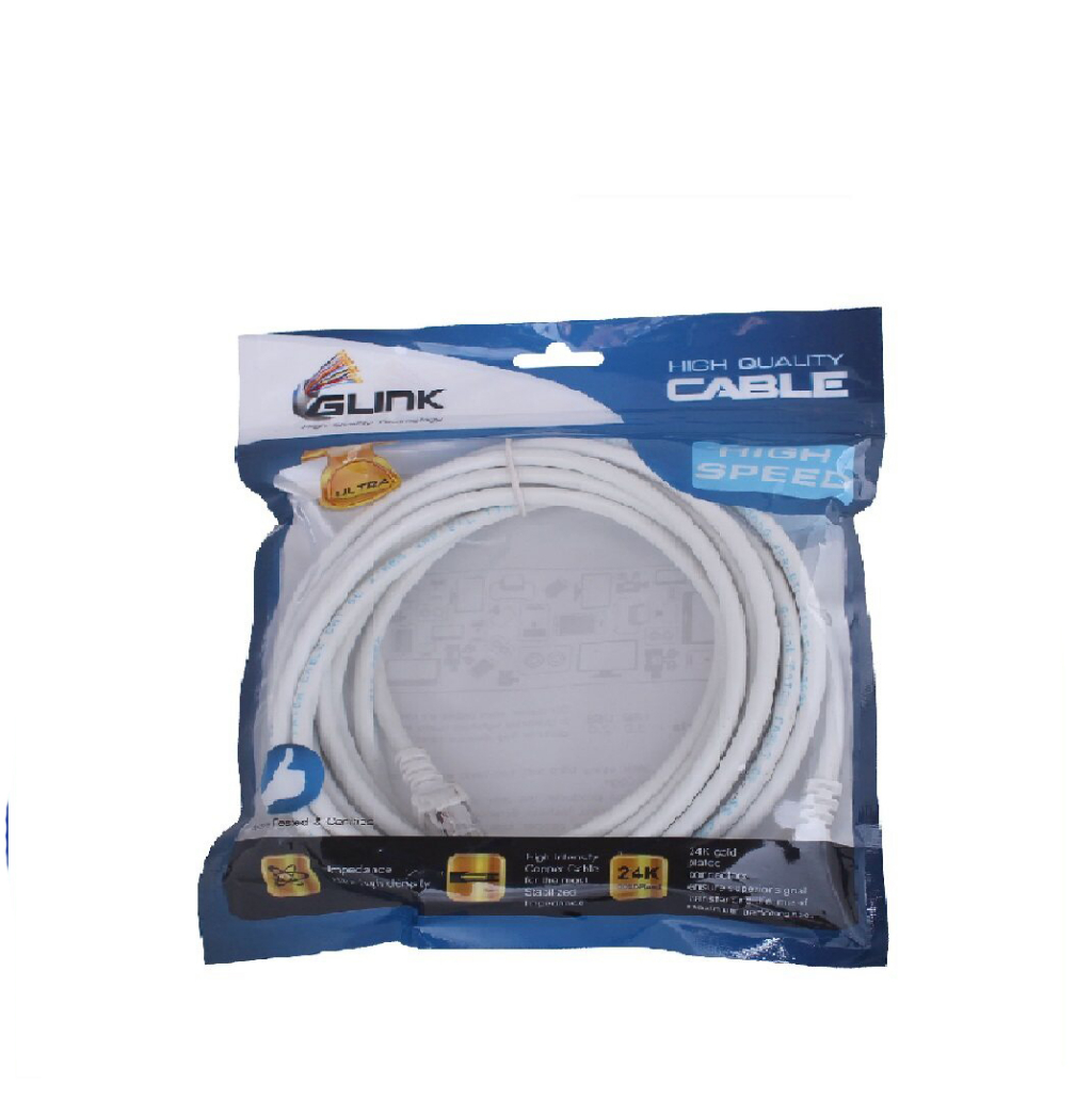 GLINK CAT6 ETHERNET LAN CABLE 2M/3M/5M/10M/15M/20M/30M ROUND WHITE HIGH SPEED CABLE | Shopee ...