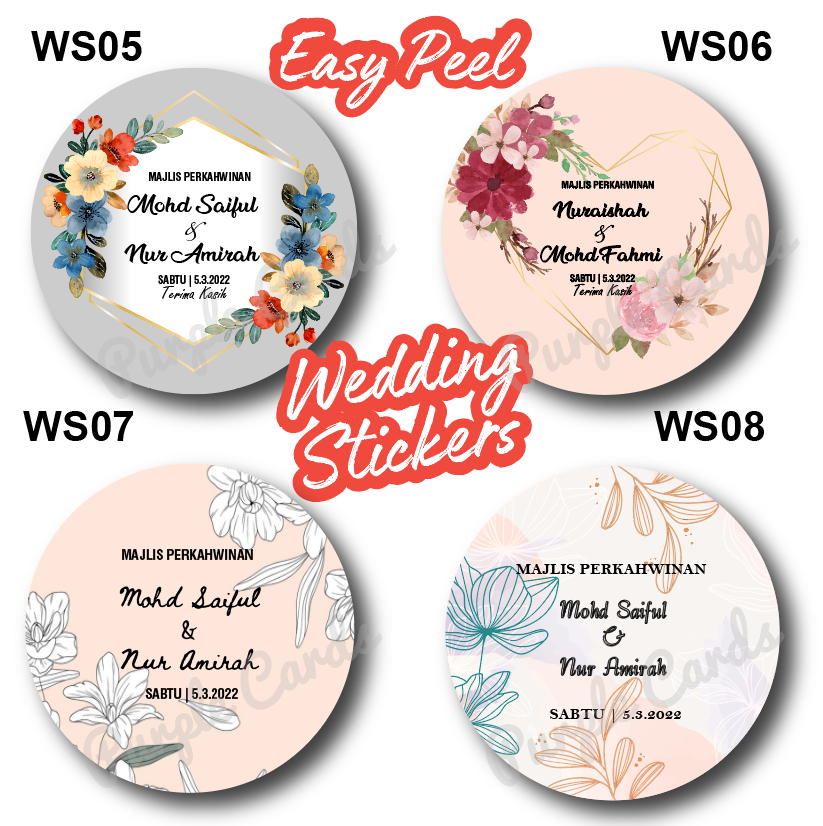 Wedding Sticker Printing / Kahwin / Label Print / Door gift / Tunang ...