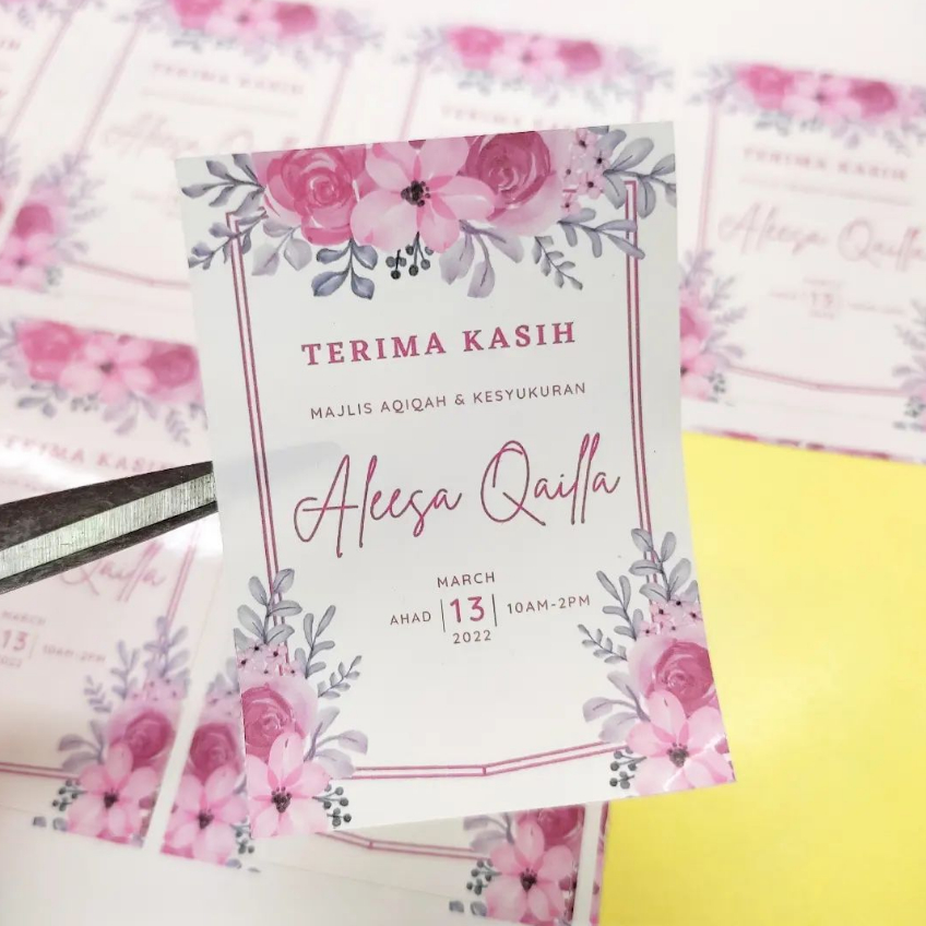 Wedding Sticker Printing / Kahwin / Label Print / Door gift / Tunang ...