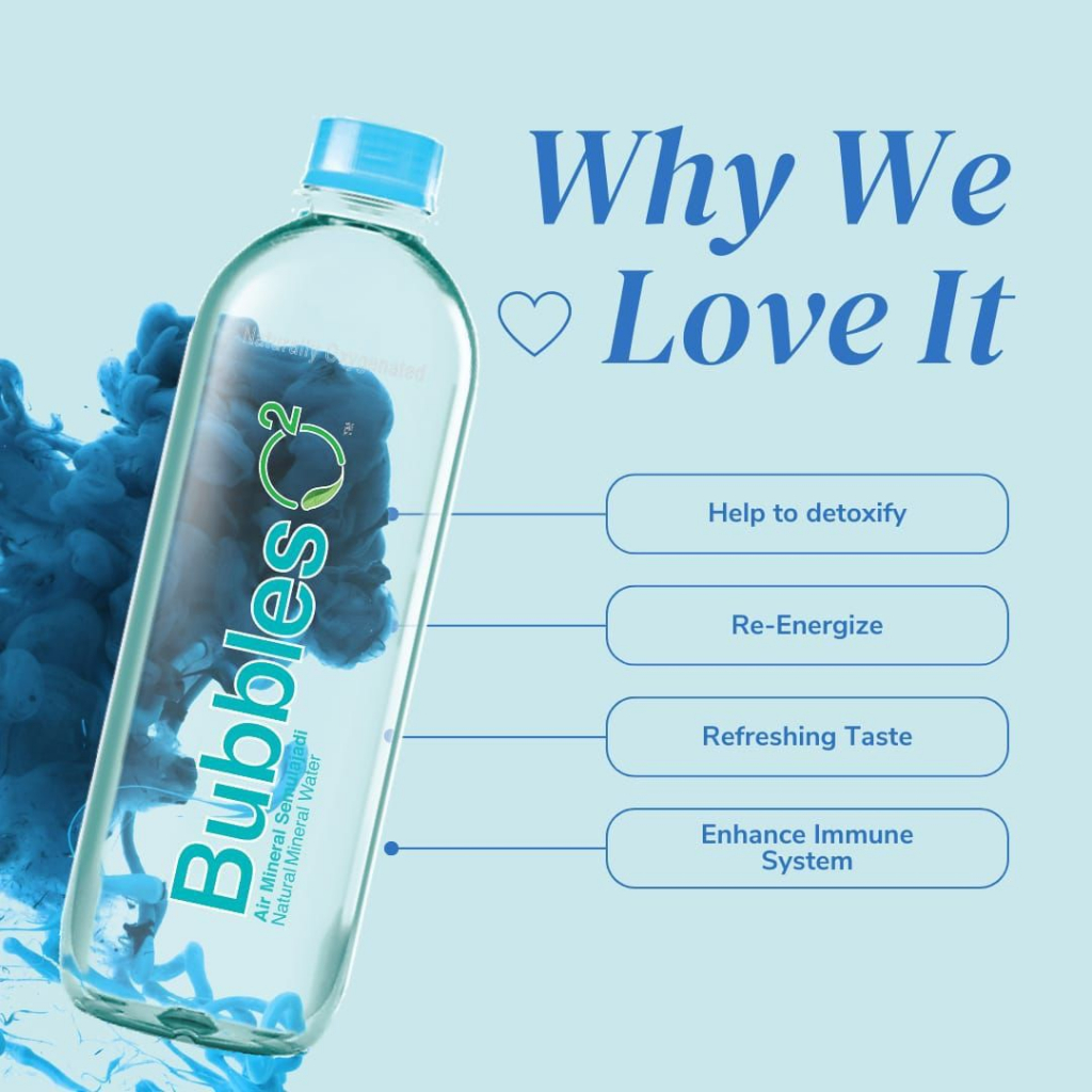 20 BOTOL 800ml BUBBLES O2 air mineral tinggi oksigen terlarut dan ...