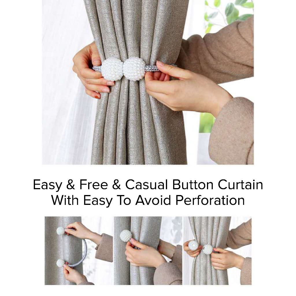 Magnetic Curtain Tiebacks Pearl Ball Design Tieback Rope Holdback ...