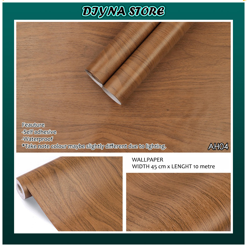 Wallpaper PVC 45cm x 10m Wallpaper Murah Kertas Dinding Urat Kayu Wall ...