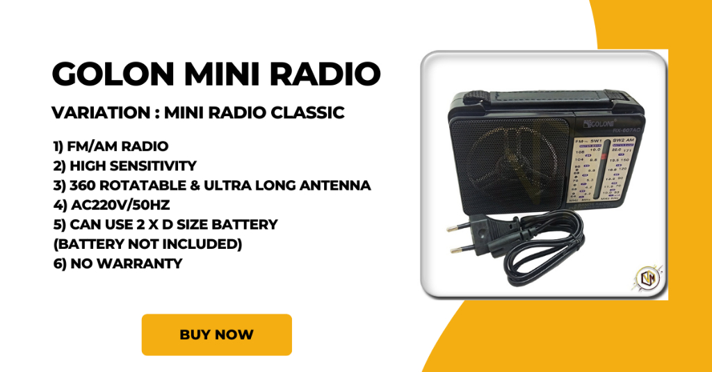 Original Golon Radio Kaset Cassette Mini Portable Classic Kecil Klasik ...