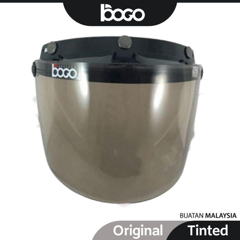 100% ORIGINAL BOGO VISOR HELMET 3 BUTTON PIN TOPI KELEDAR SMOKE TINTED ...
