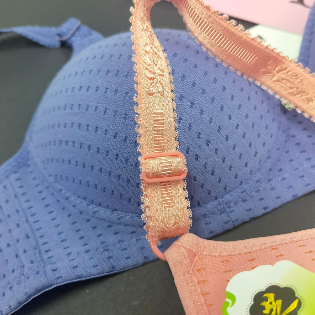 Women Bra Full Cup 36-46 Cup BC Brethable Cotton Wireless Bra No Wire ...