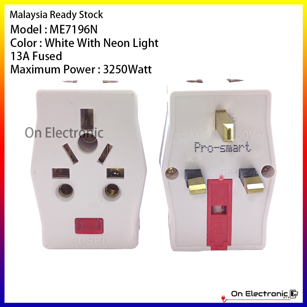3 Way 13a Multi Universal Socket Adaptor Travel Extension Plug Multi