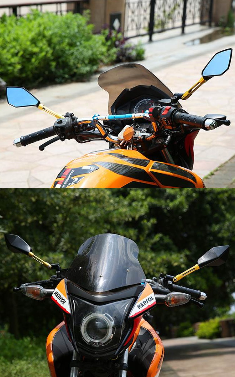 UNIVERSAL SIDE MIRROR ALLOY CNC MOTORCYCLE REARVIEW MIRROR CERMIN SISI ...
