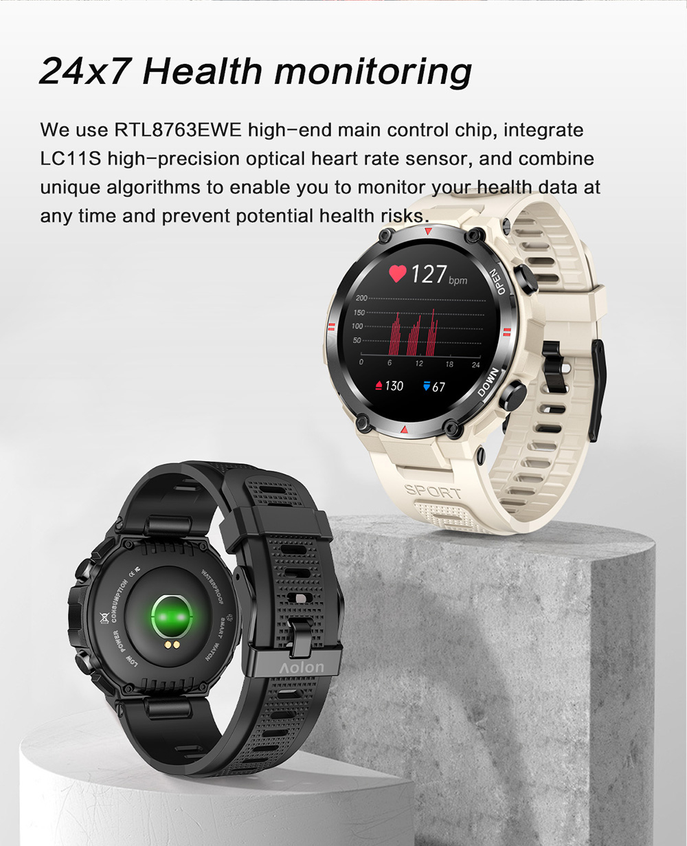 Aolon Tetra R2 Smart Watch Men Bluetooth Call Multifunction 100+ Sport ...