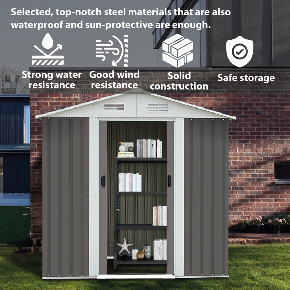 Outdoor Storage Cabinet Garden Storage Shed Backyard Storage Waterproof ...