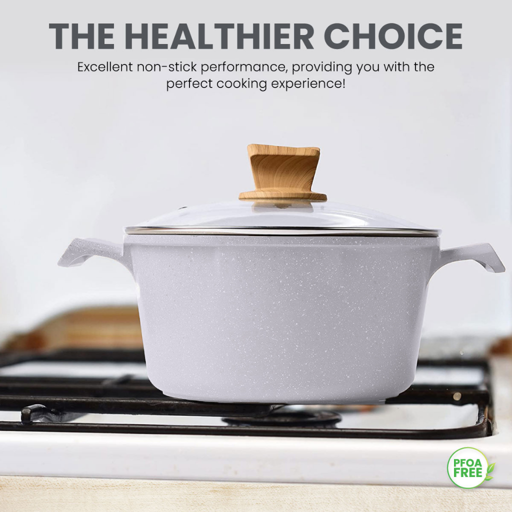 Russell Taylors Marble Non Stick Cookware Set - Fry Pan, Sauce Pan ...