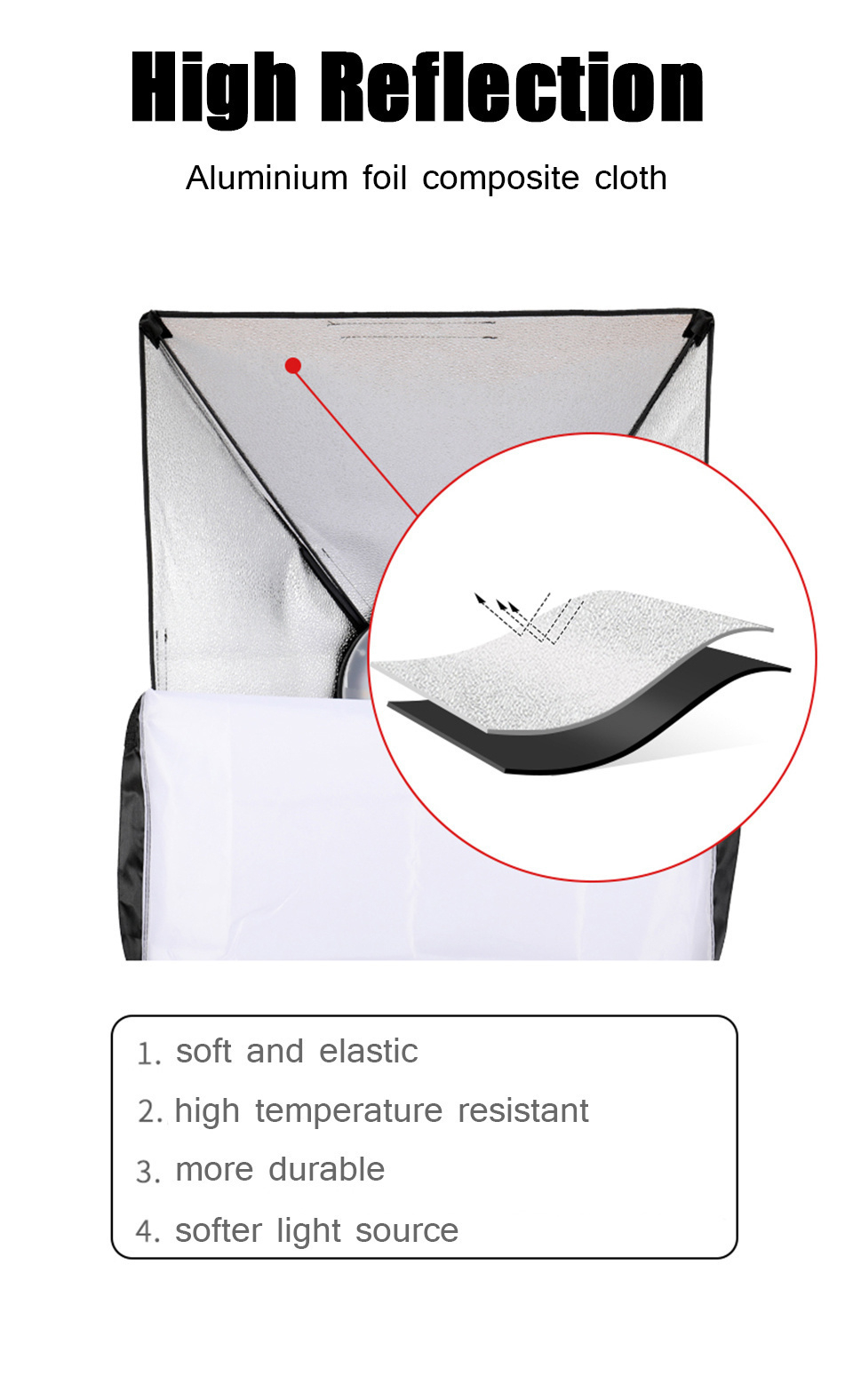 Live broadcast Soft Light Box Photography Light softbox 60 * 90 All ...